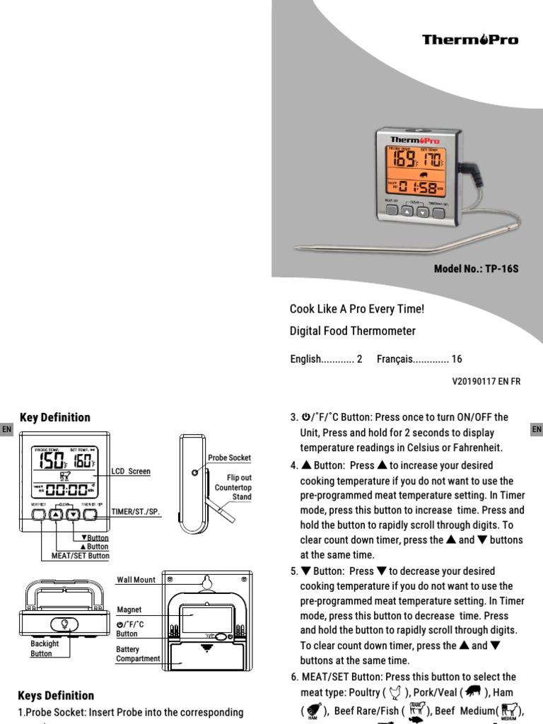 Meat Thermometer Manual | Download Free PDF | Beef | Food And Drink