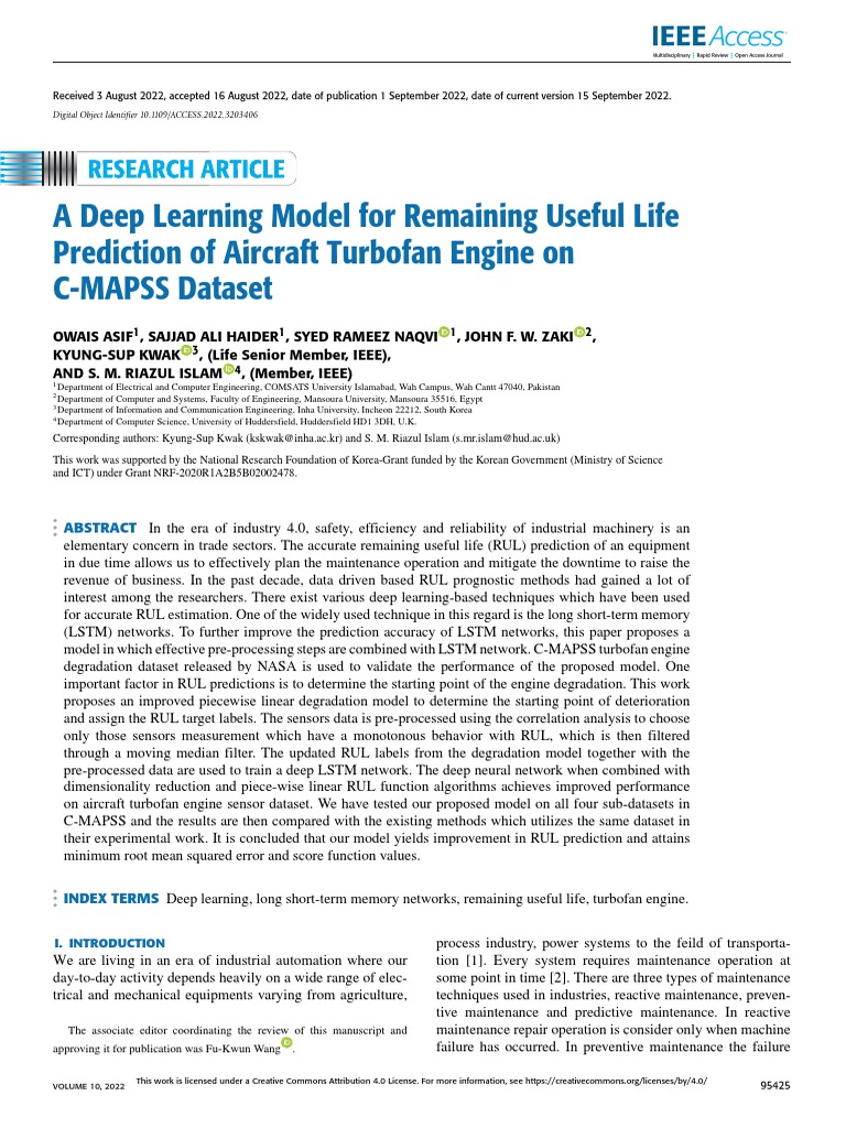 A Deep Learning Model For Remaining Usef | PDF | Deep Learning | Systems Theory