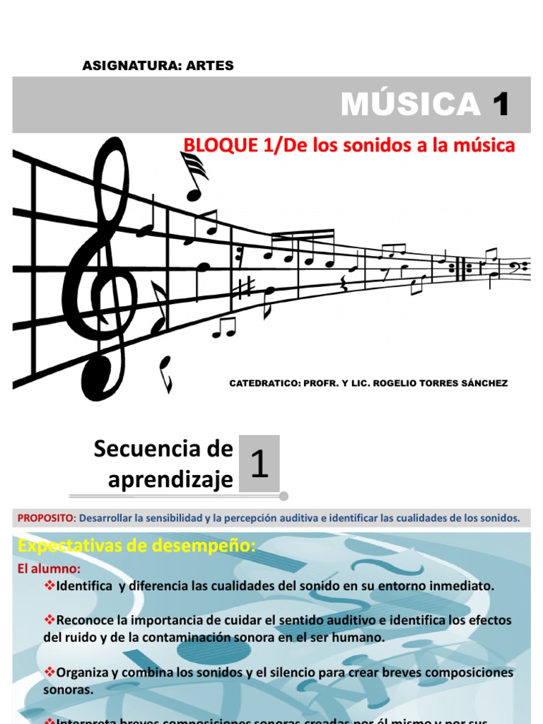 Tema 1 - Bloque I - 1eros. De los sonidos a la música