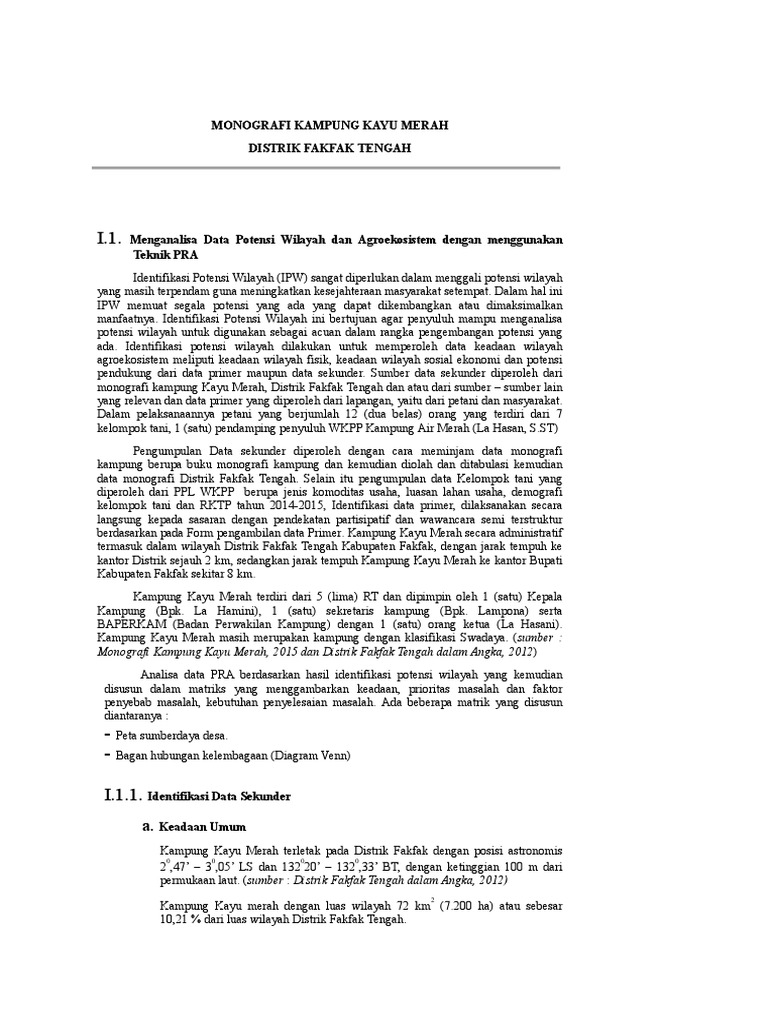 mONOGRAFI kAMPUNG PDF | PDF