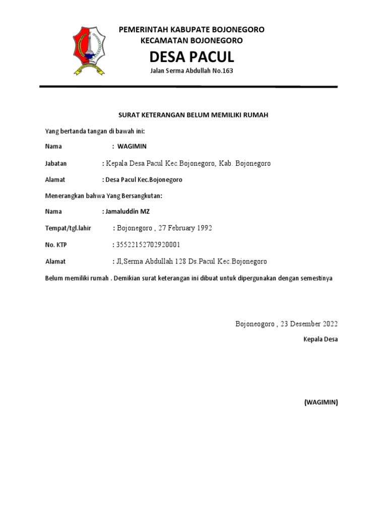 Contoh Surat Keterangan Belum Memiliki Rumah Dari Kelurahan SKTM | PDF Contoh Surat Keterangan Belum Memiliki Rumah Dari Kelurahan SKTM | PDF