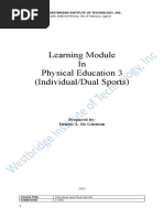 PE3 Individual and Dual Sports SYLLABUS | PDF | Lecture | Physical ...