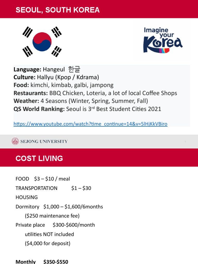 StudentOrientation Sejong-University 2022 | PDF