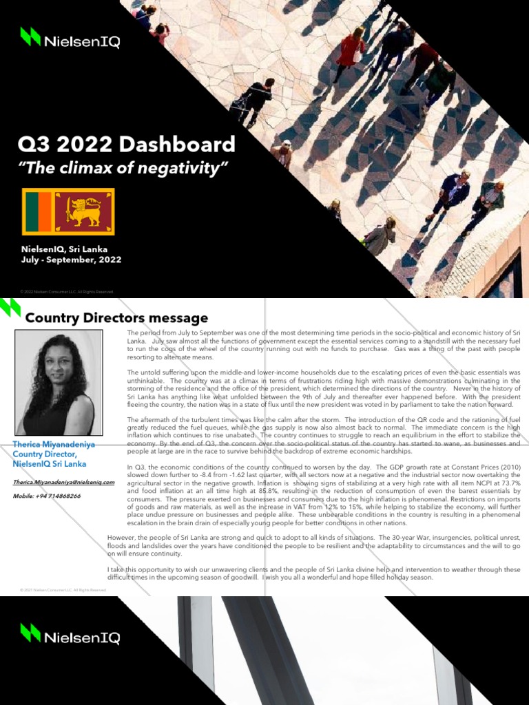 Q3 NielsenIQ Sri Lanka Dashboard 2022 | PDF | Inflation | Gross ...