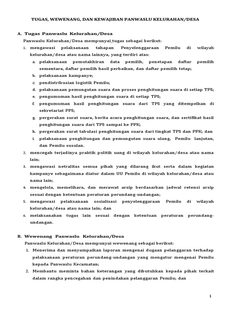 Syarat Tugas Dan Wewenang PKD | PDF