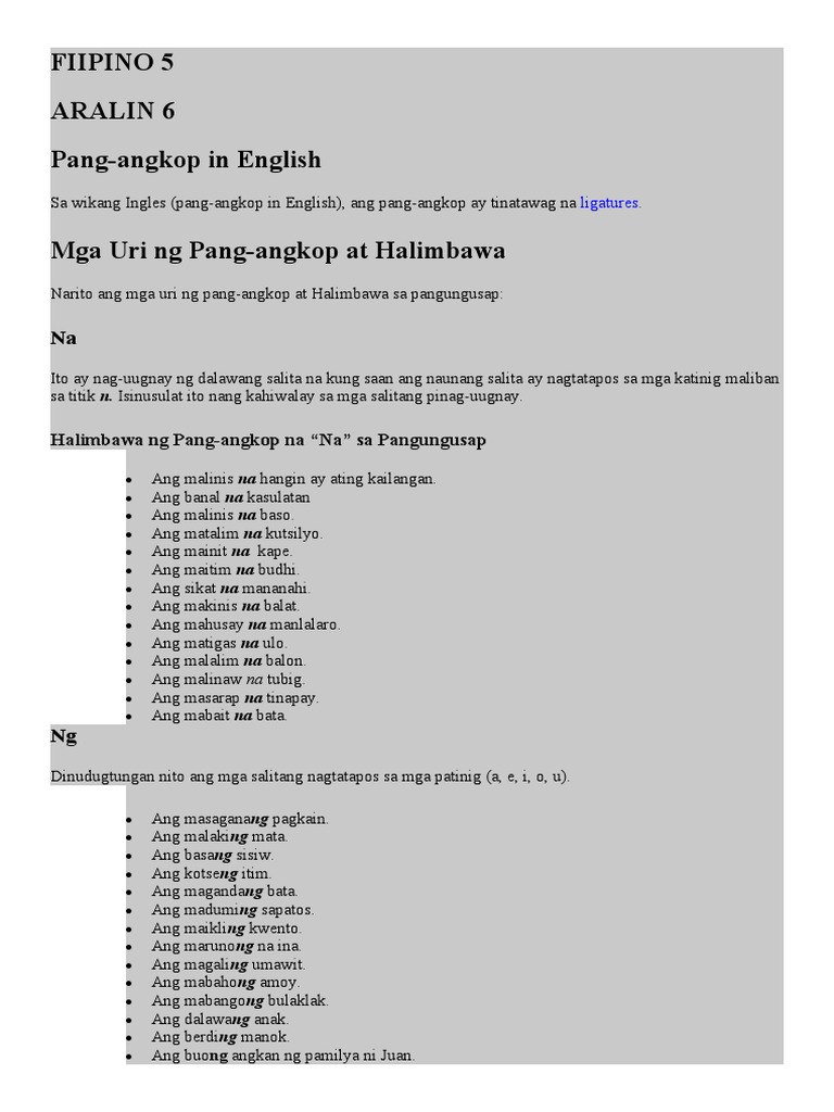 Pagsulat NG Tamang Pang Angkop 1 | PDF