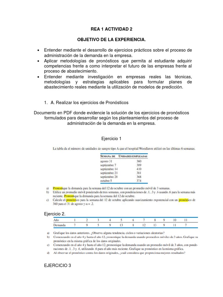 Rea 1 Actividad 2 | PDF | Predicción