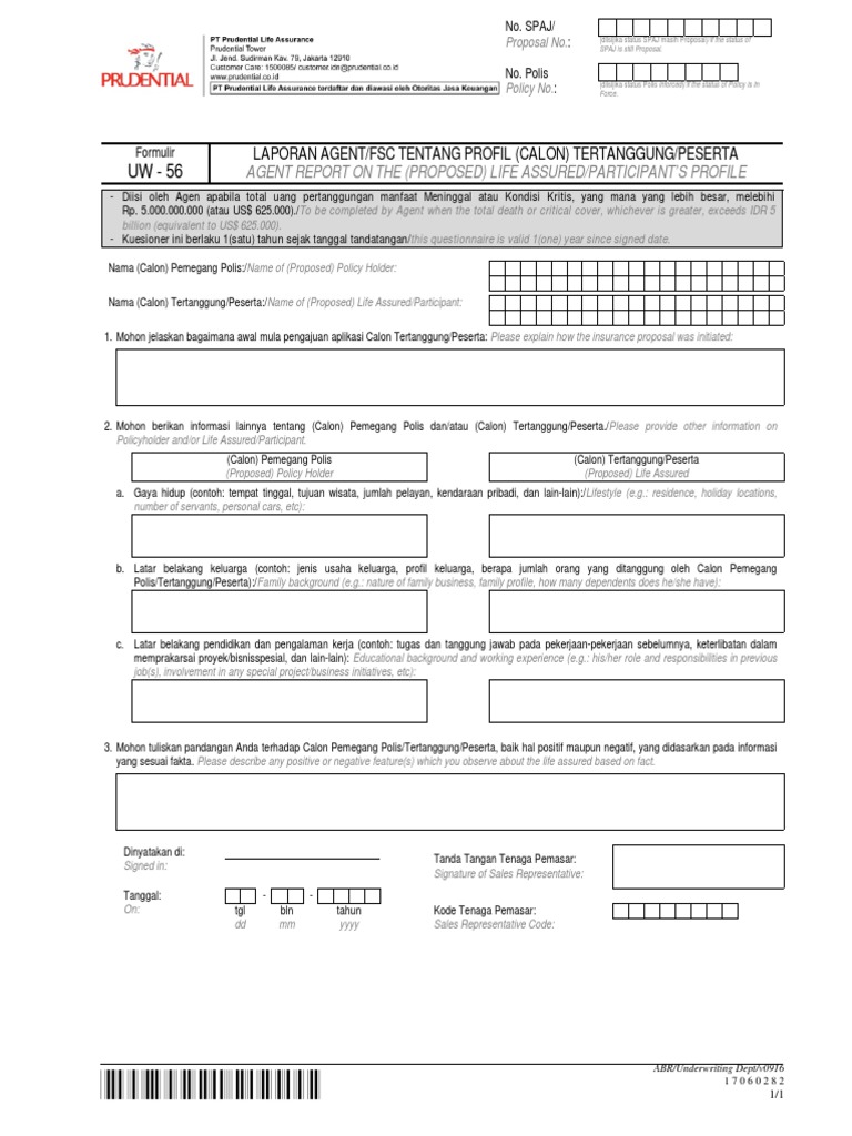 Form UW 56 ABR | PDF
