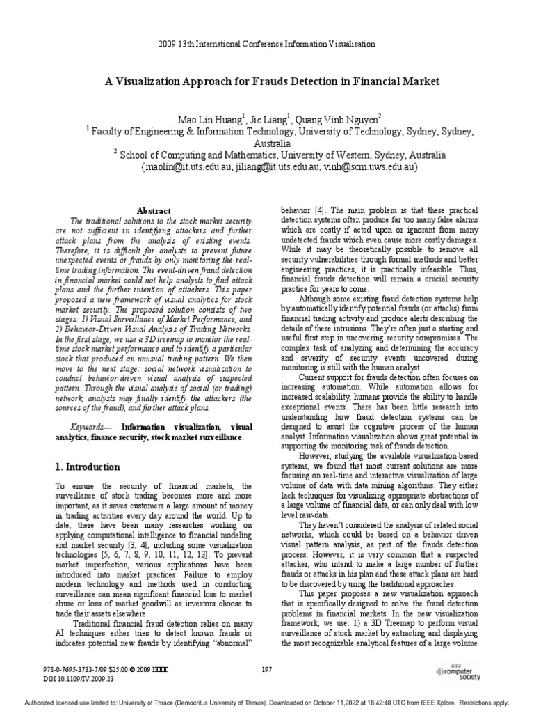A Visualization Approach For Frauds Detection in Financial Market | PDF ...