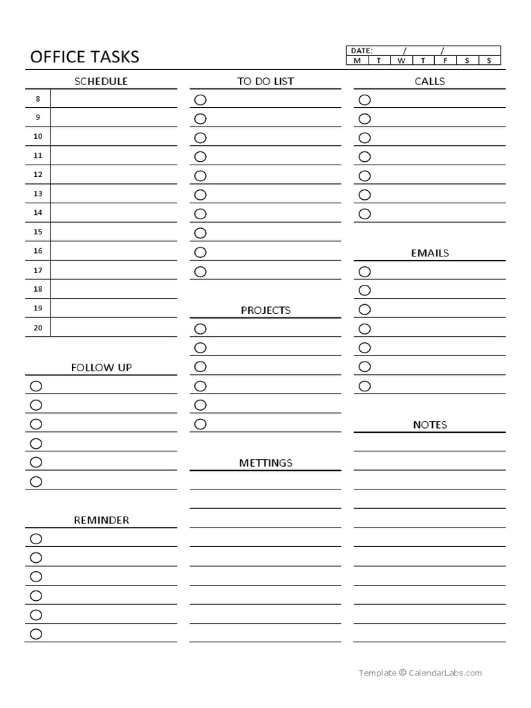 Employee Task List Template PDF | PDF