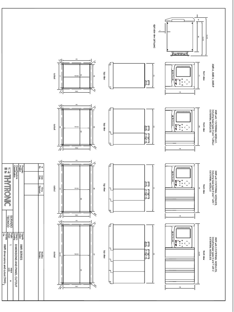 XMR Dimensions and Cutout PDF | PDF