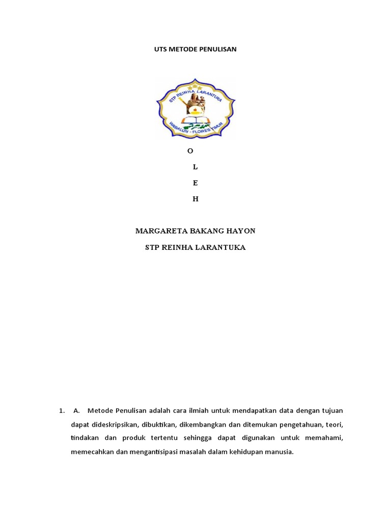 UTS METODE PENULISAN | PDF