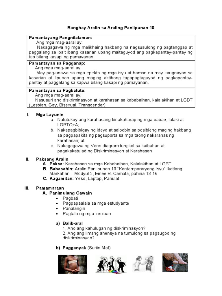 Banghay Aralin Sa Araling Panlipunan 10 - Aralin2 Lesson2 | PDF