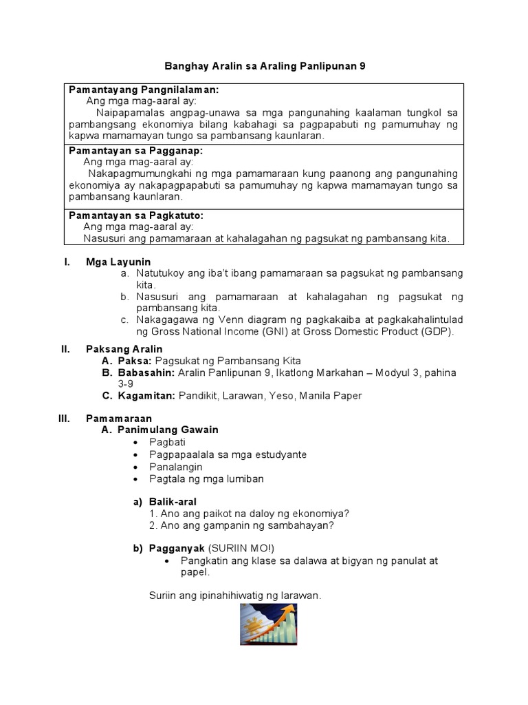 Banghay Aralin Sa Araling Panlipunan 9 - Lesson 2 | PDF