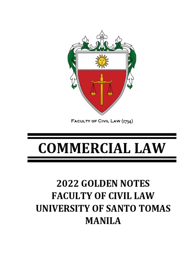 Commercial-Law-2022-Ust-Golden-Notes-Confidential PDF | PDF | Insurance ...