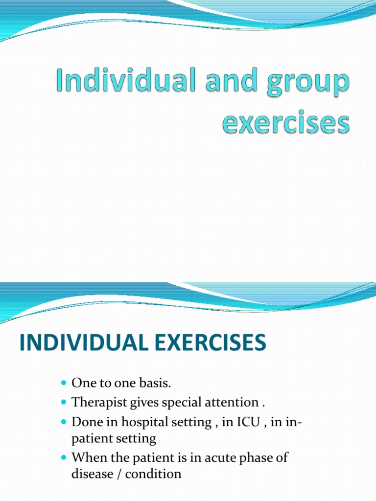 Group Exercise 1 | PDF | Physical Therapy | Psychotherapy