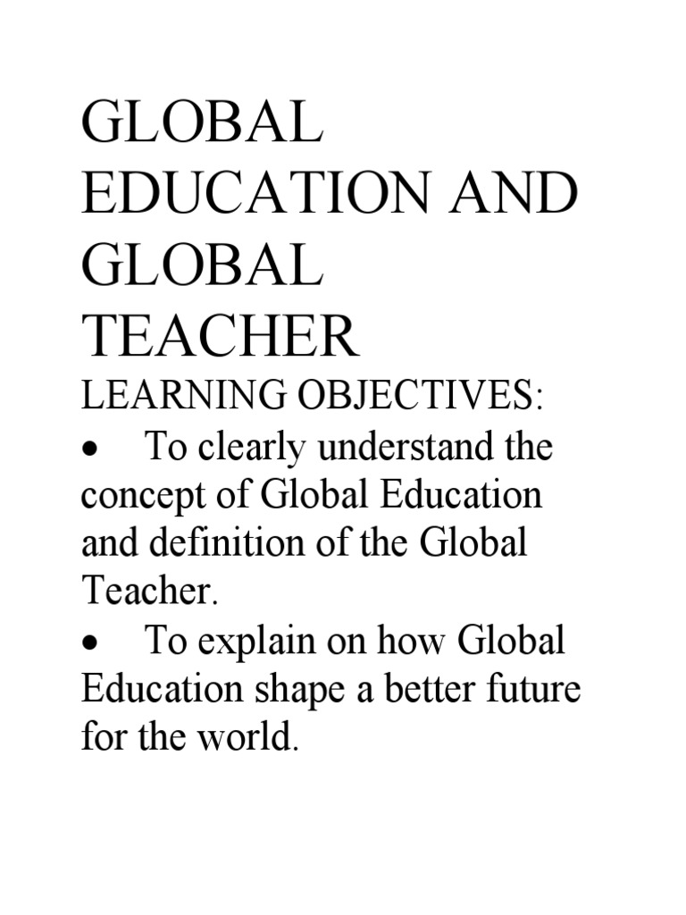 Understanding Global Teachers and Education | PDF | Teachers | Curriculum