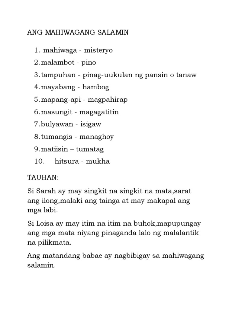 Ang Mahiwagang Salamin | PDF