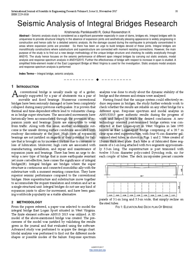 Seismic Analysis of Integral Bridges | PDF | Bridge | Solid Mechanics