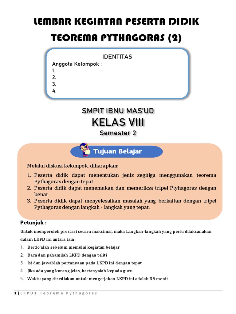 LKPD Teorema Pythagoras | PDF