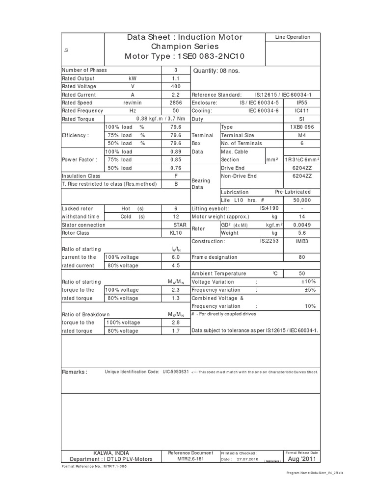 ETP Motor Datasheet | PDF | Electric Motor | Machines