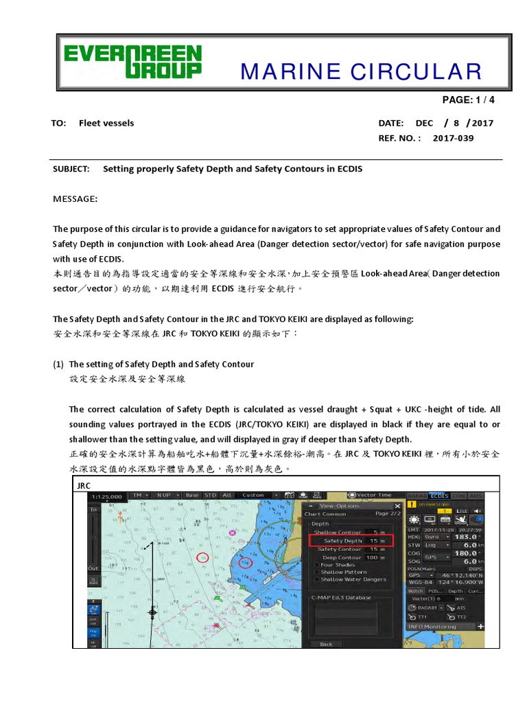 ECDIS Safety Depth and Contour Guide | PDF | Contour Line