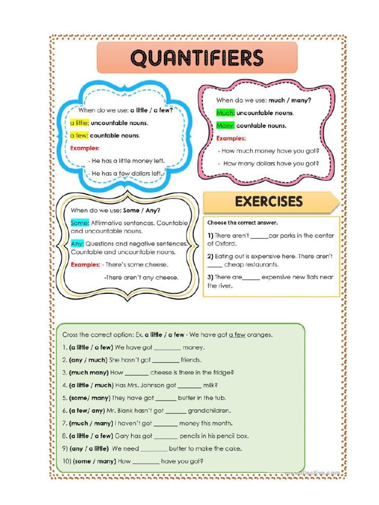 Quantifiers Exercise | PDF