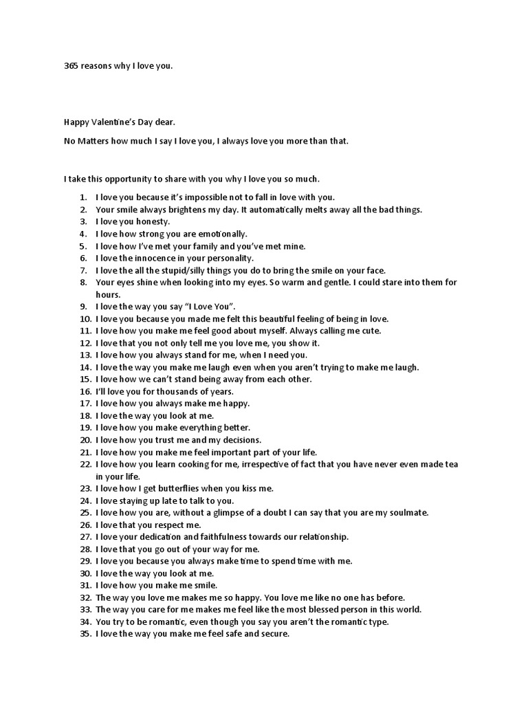 50 Reasons Why I Love You | PDF