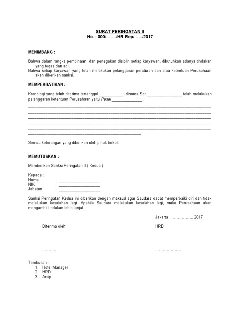 Surat Peringatan Ii | PDF