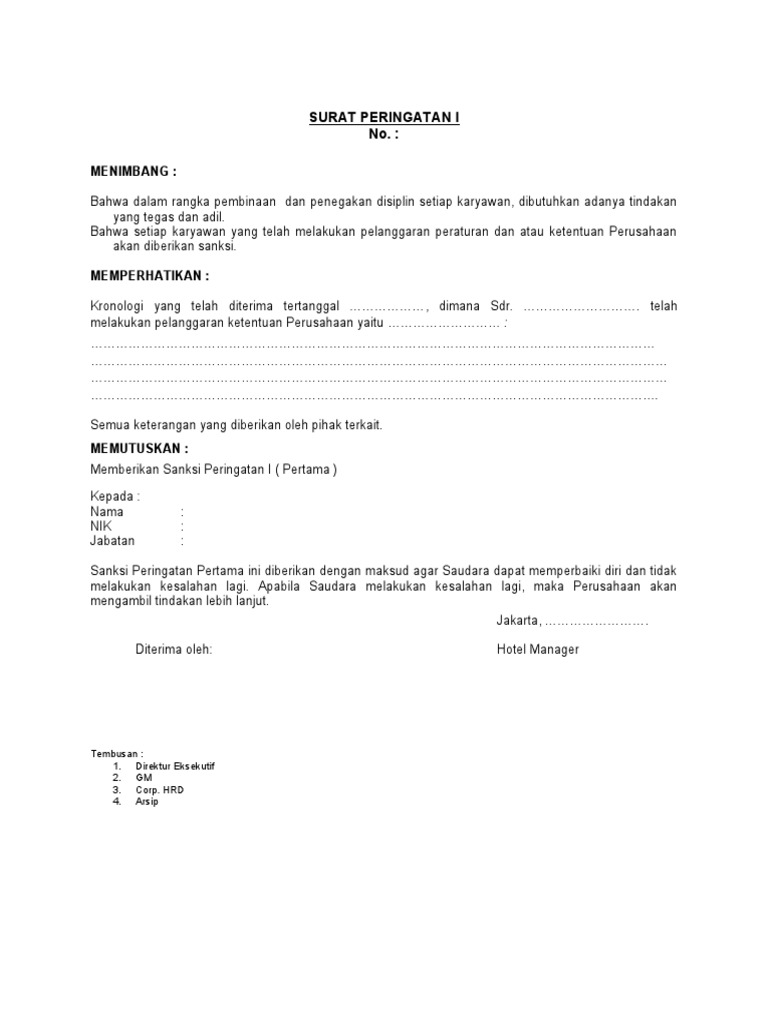 Surat Peringatan I | PDF