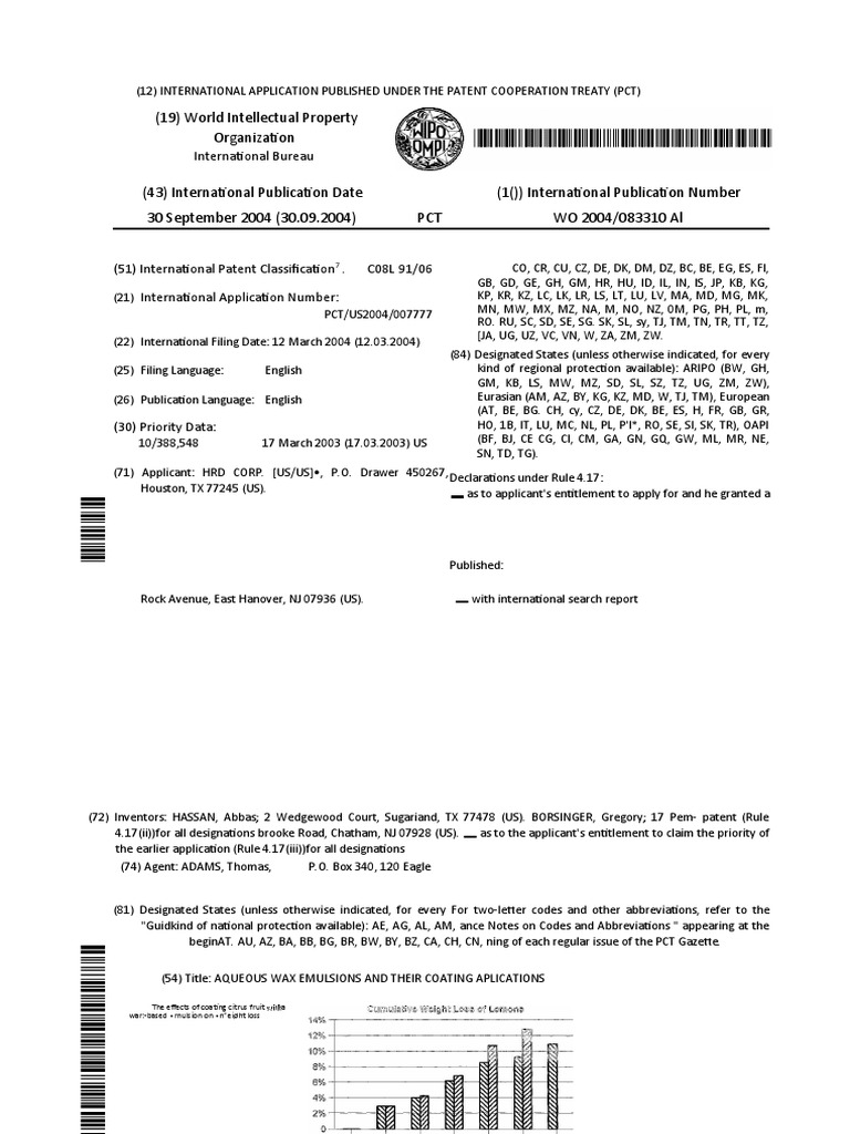 AQUEOUS WAX EMULSIONS AND THEIR COATING APPLICATIONS: EFFECTIVENESS OF ...