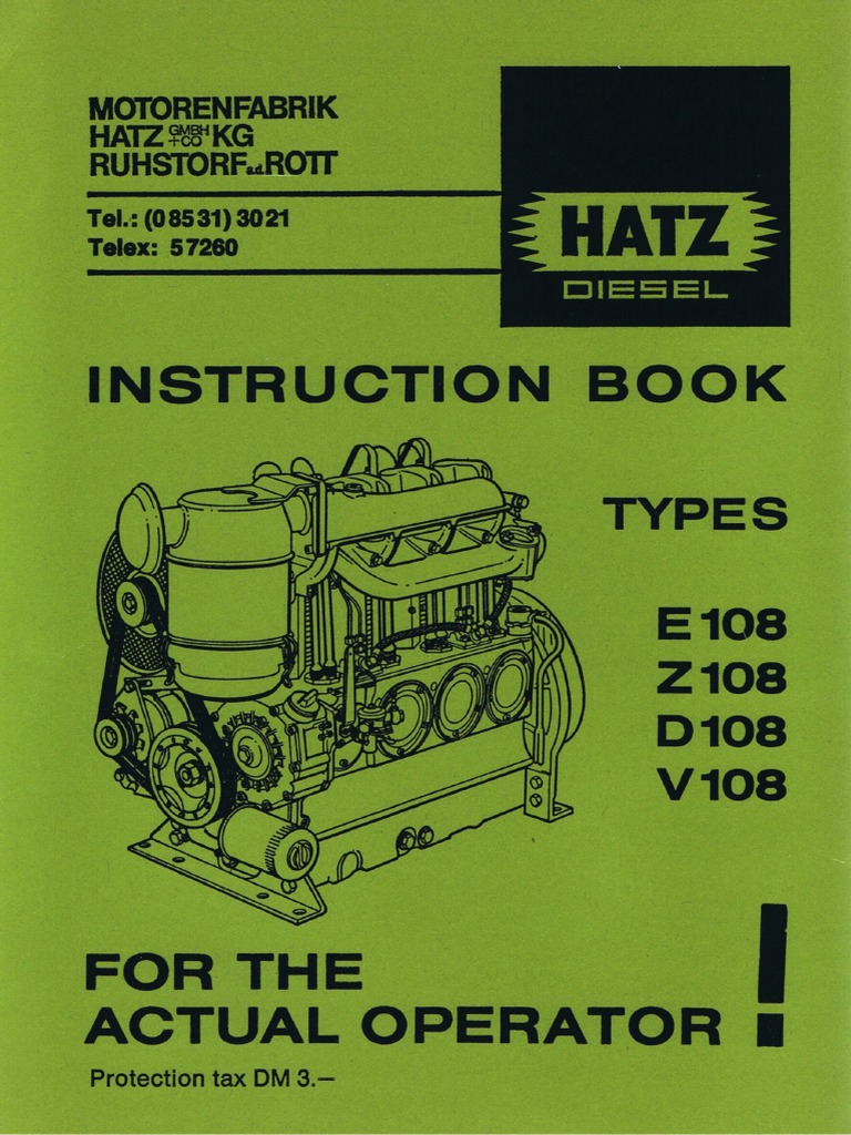 Hatz 108 Instruction Manual | PDF