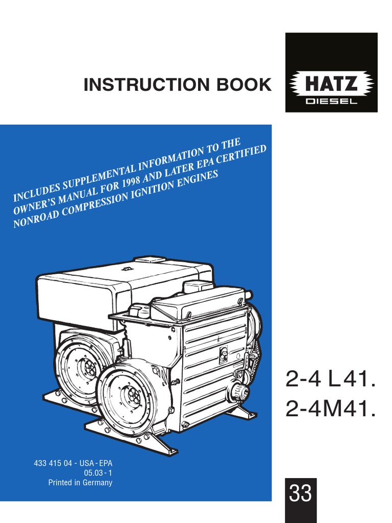 Hatz Diesel Parts Manual 4L and 4M | PDF | Internal Combustion Engine ...