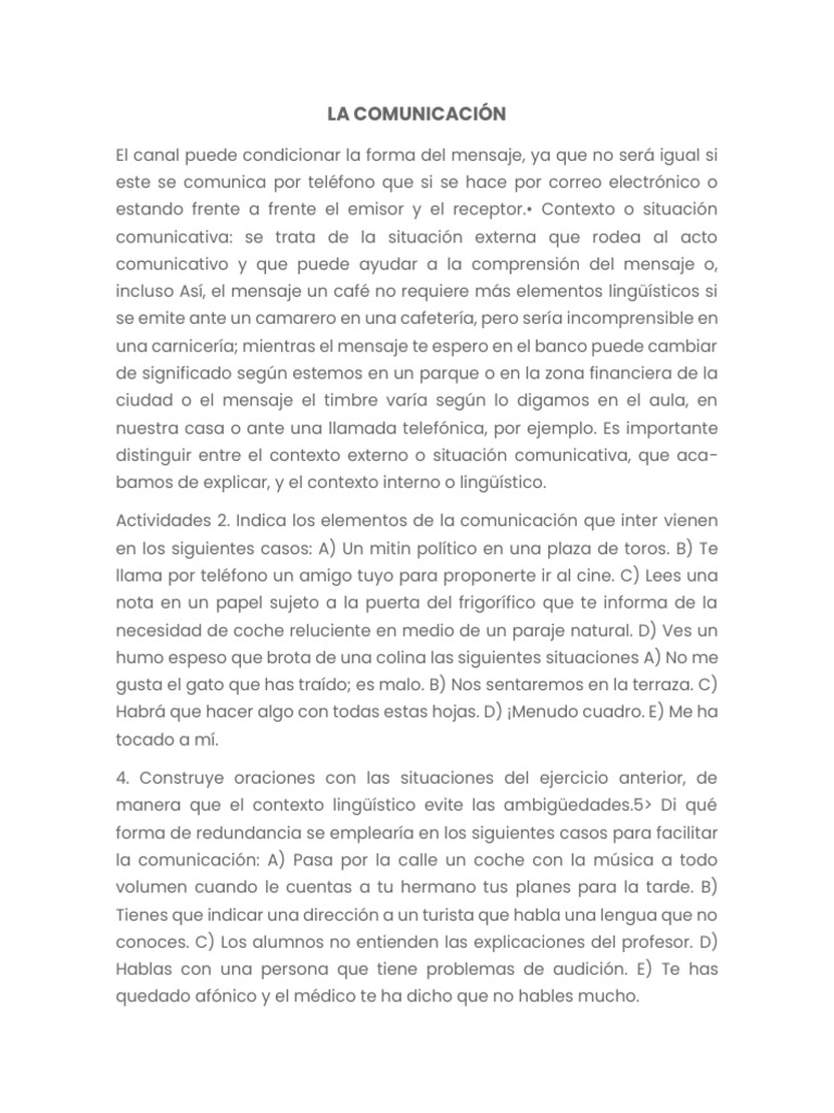La Comunicación Pdf Comunicación Lingüística