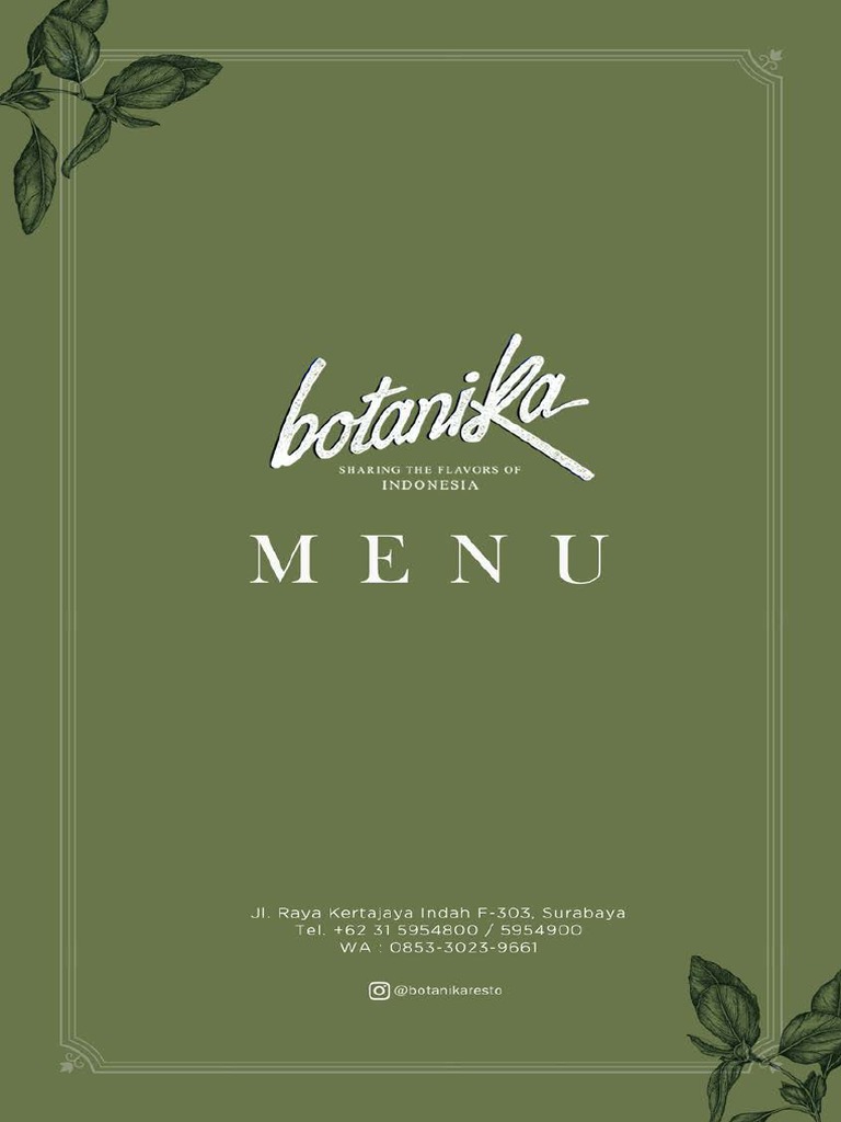 Botanika Menu August 2022 | PDF