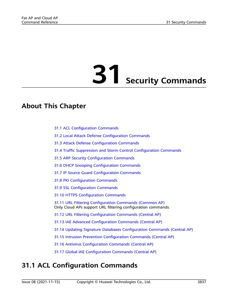 01-31 Security Commands | PDF | Internet Protocols | Port (Computer ...