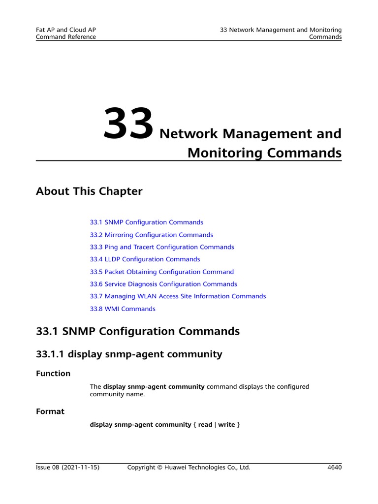 01-33 Network Management and Monitoring Commands | PDF | Computer Data ...