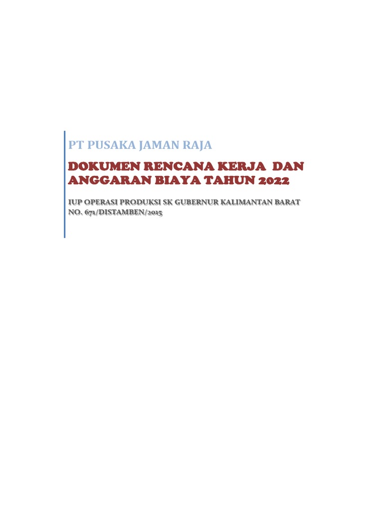 Draft Final RKAB 2022 PDF | PDF