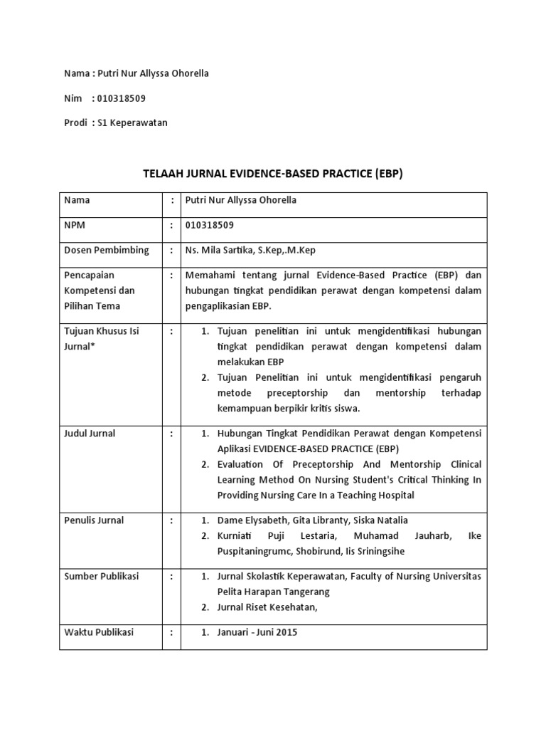 Telaah Jurnal EBP | PDF