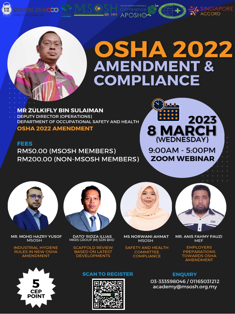 OSHA 2022 Amendment Webinar Details | PDF | Occupational Safety And ...