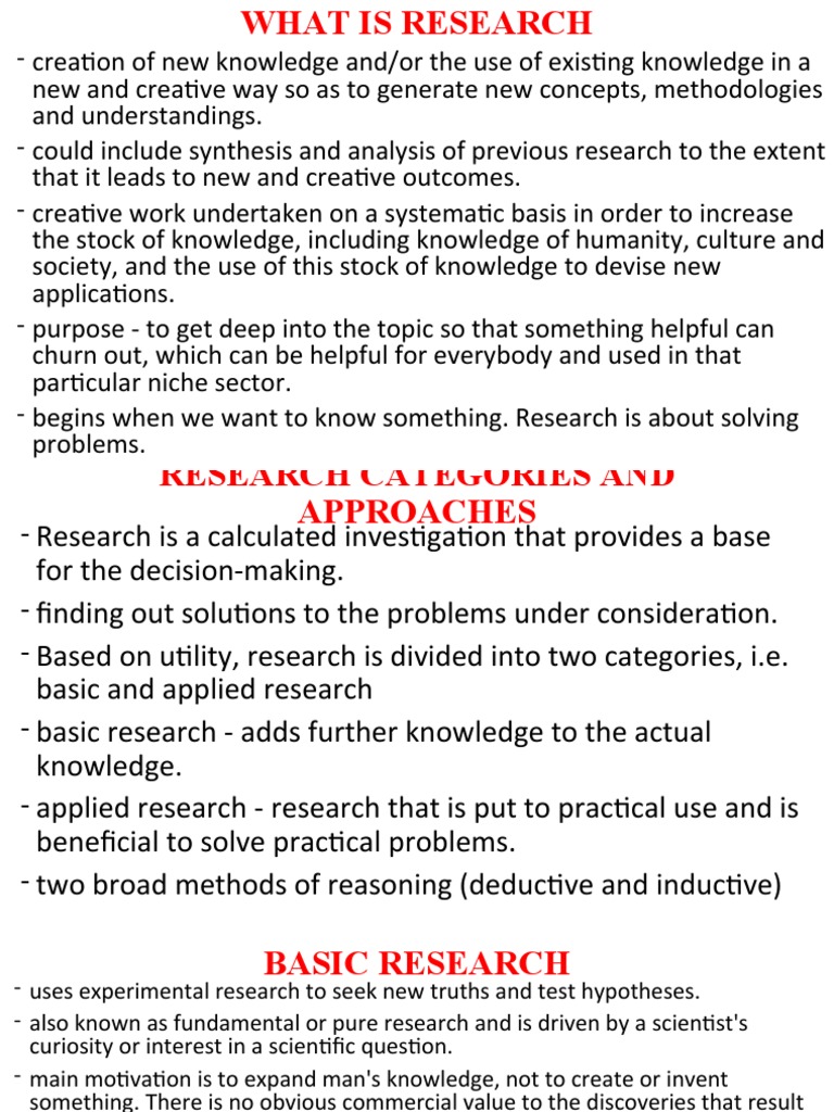 1 - Research Categories and Approaches | PDF | Inductive Reasoning ...