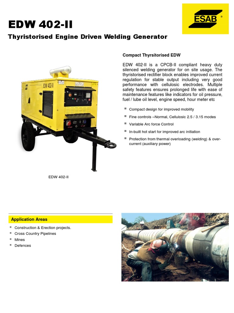 Esab Generators 402 Ii PDF | PDF | Engines | Welding