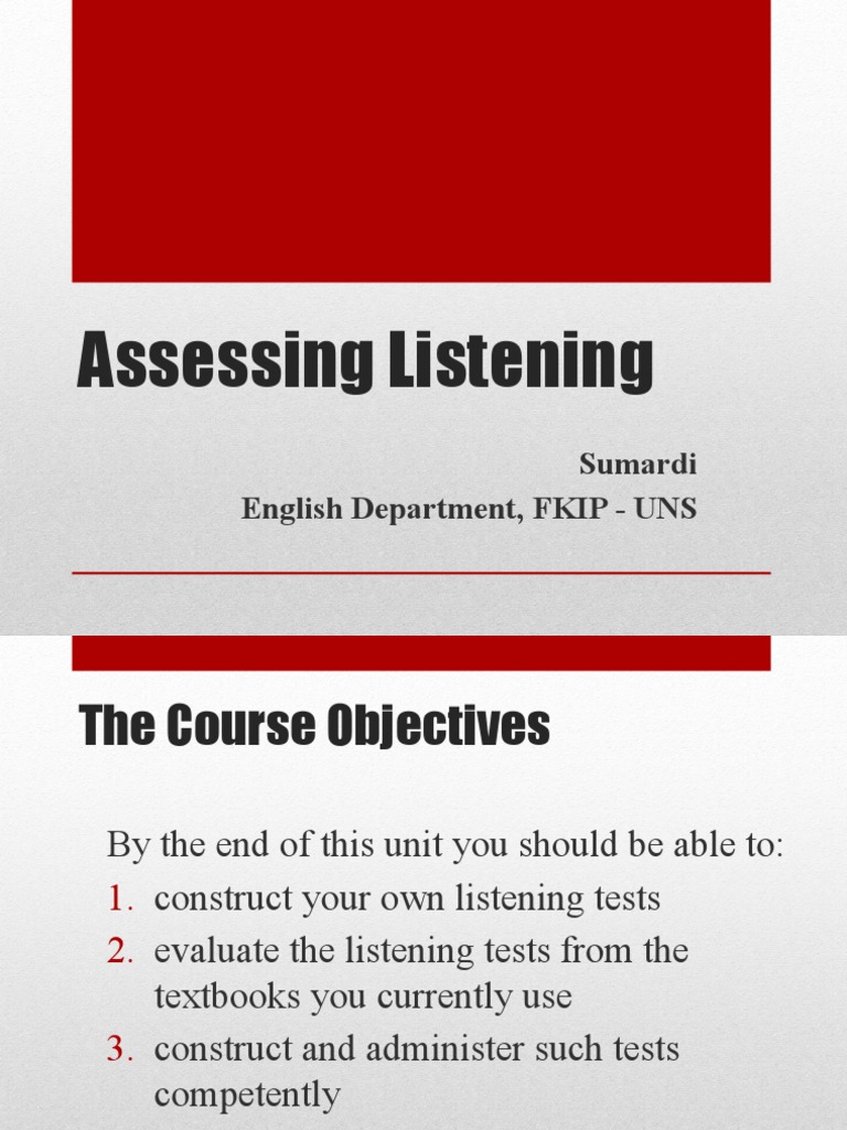 Assessing Listening | PDF | Speech | Word