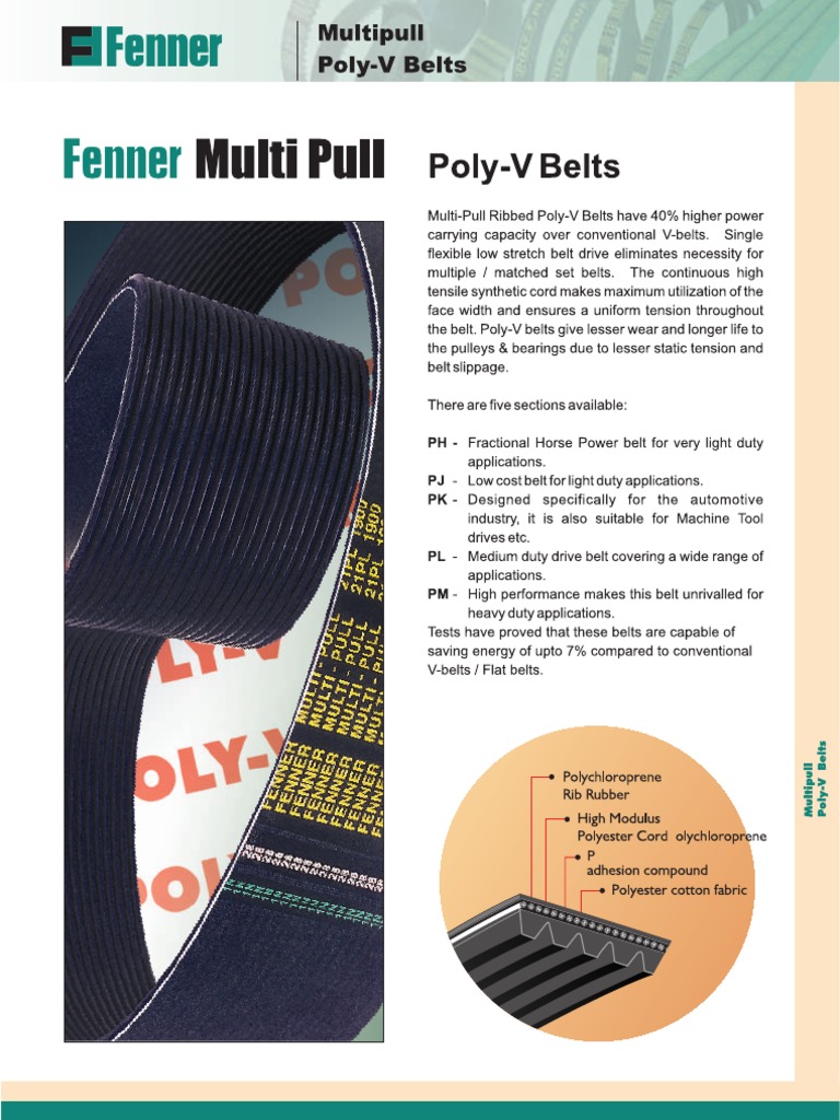 Multipull Poly-V Belts PDF | PDF