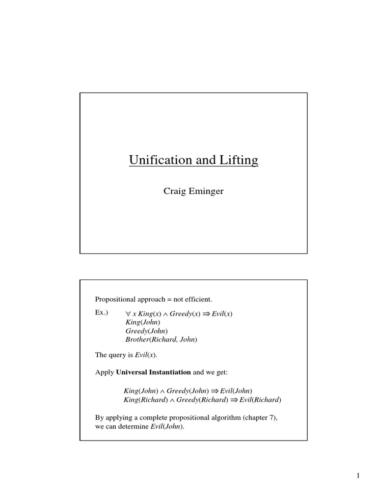 Unification and Lifting | PDF | Logic | Mathematics