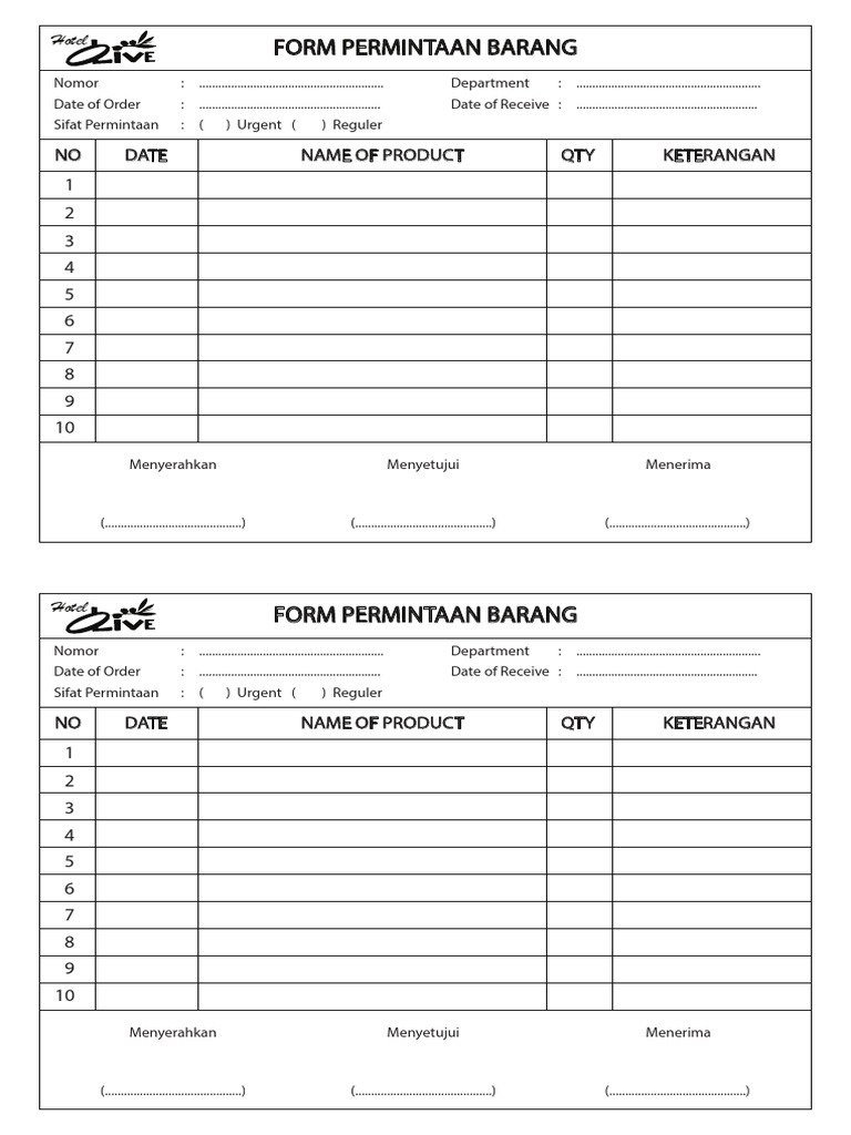 Form Permintaan Barang PDF | PDF
