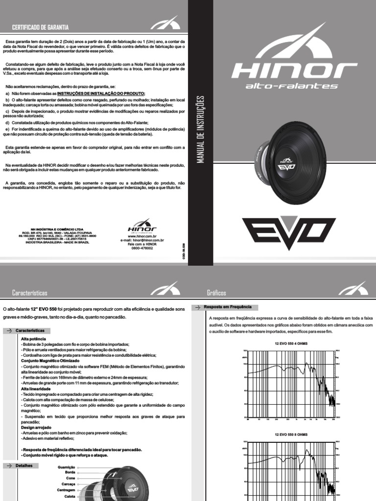 Manual Evo 550 Cod 50539 | PDF | Magnetismo | Alto-falante