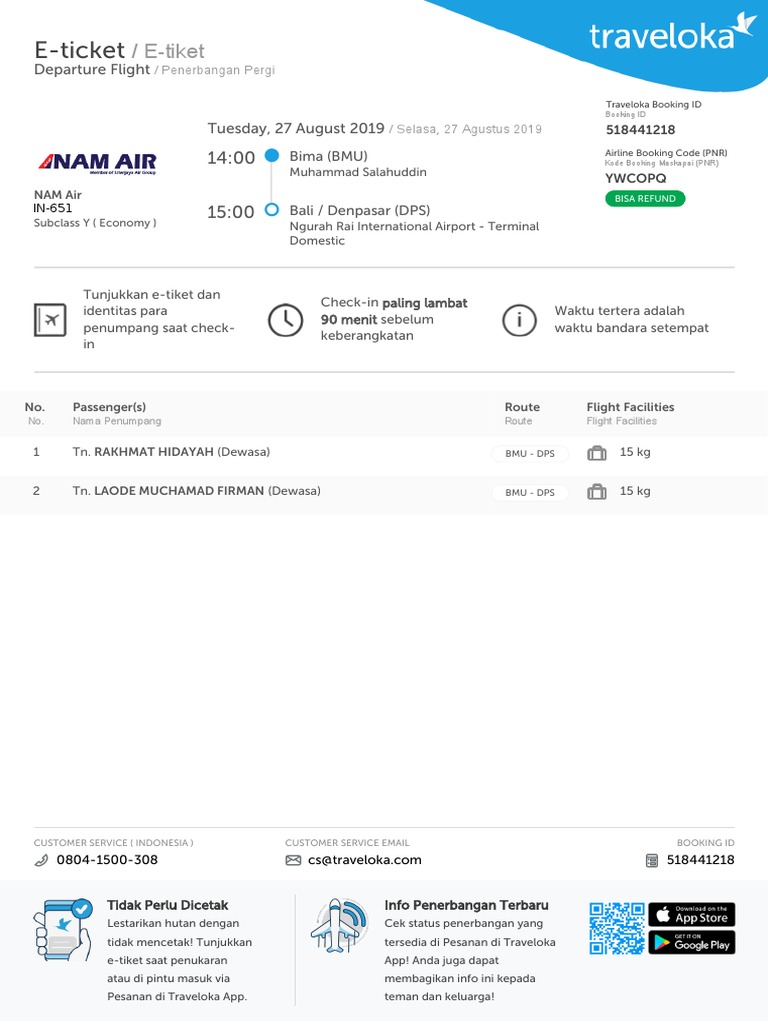 Rahmat Adi Putra-BMU-YWCOPQ-DPS-FLIGHT - ORIGINATING | PDF