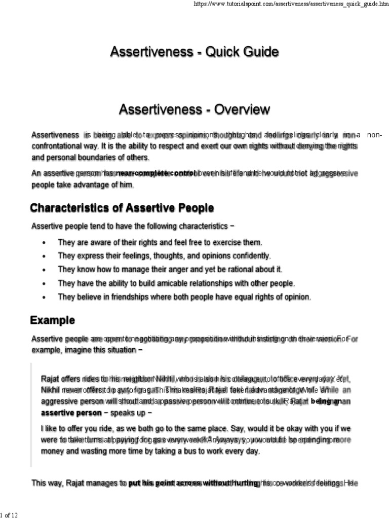 Assertiveness Quick Guide | PDF