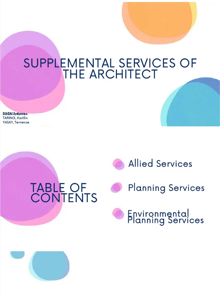 Supplemental Architectural Services | PDF | Urban Planning | Natural ...